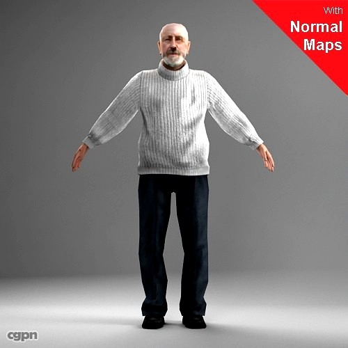 CMan0028-CS / Rigged for 3D Max Character Studio3d model
