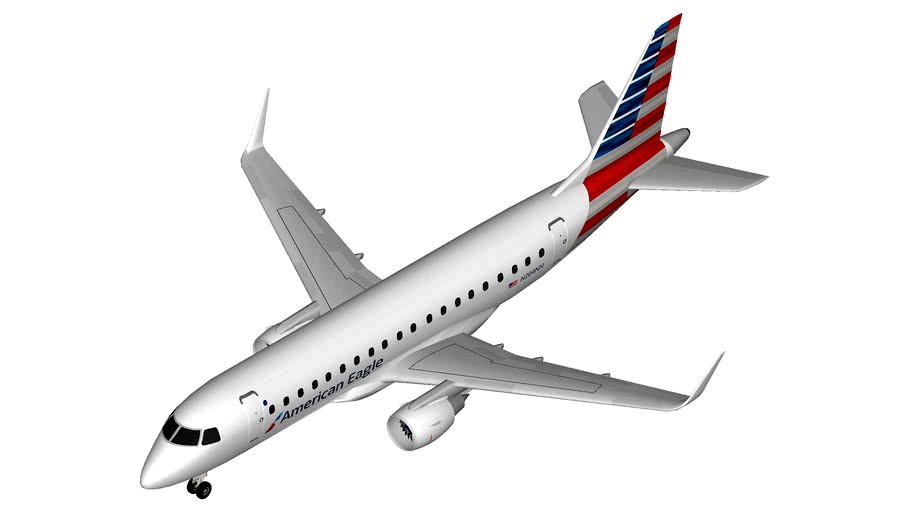 American Eagle Embraer E175 3d model