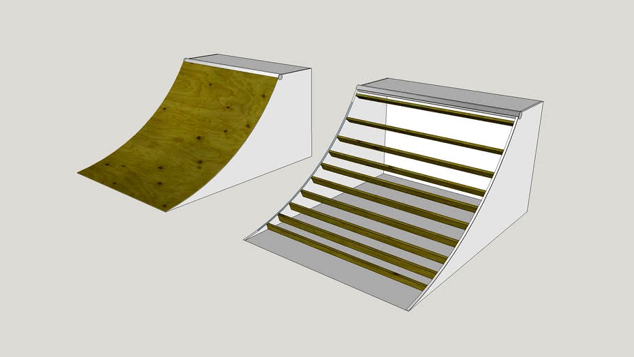 curved ramp for skating 3d model