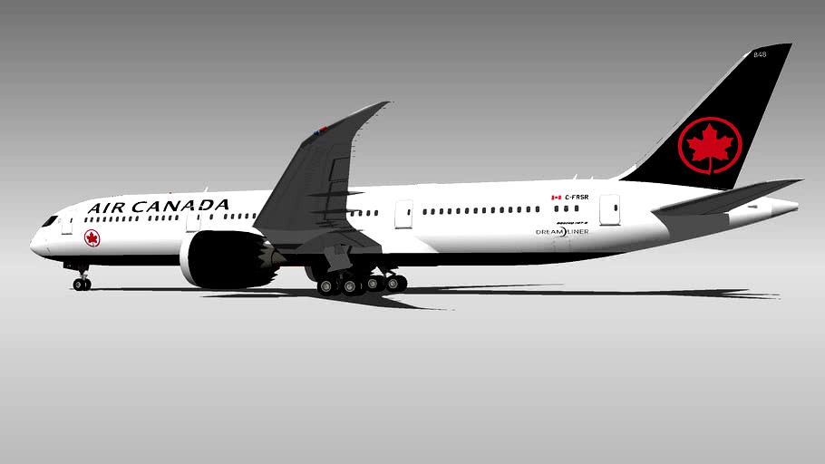 Air Canada Boeing 787-9 Dreamliner C-FRSR (New Livery 2017) 3d model