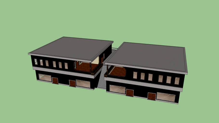 two story building 3d model