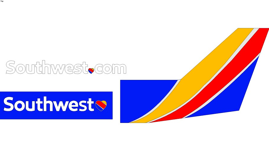 Southwest Airlines logo Kit 3d model