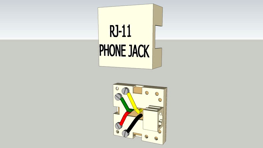 RJ11 Telephone Jack 3d model