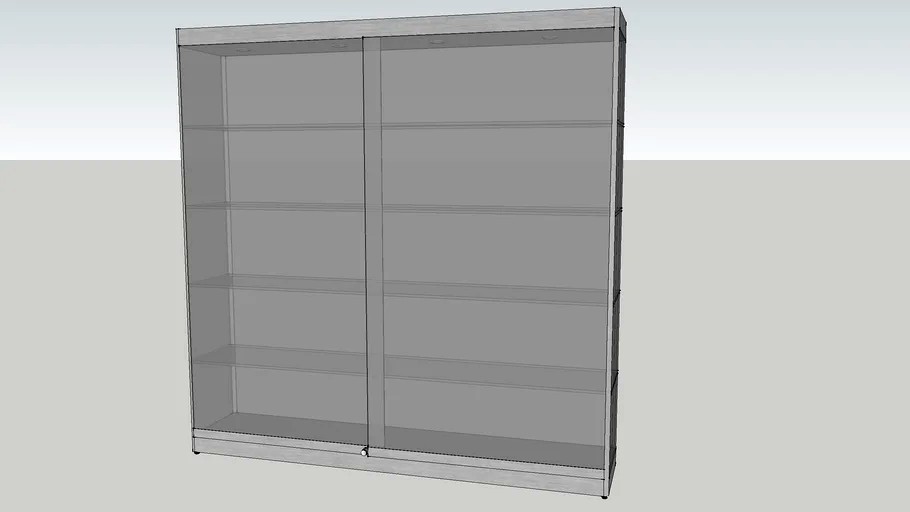 Glass Display Case with sliding doors 3d model