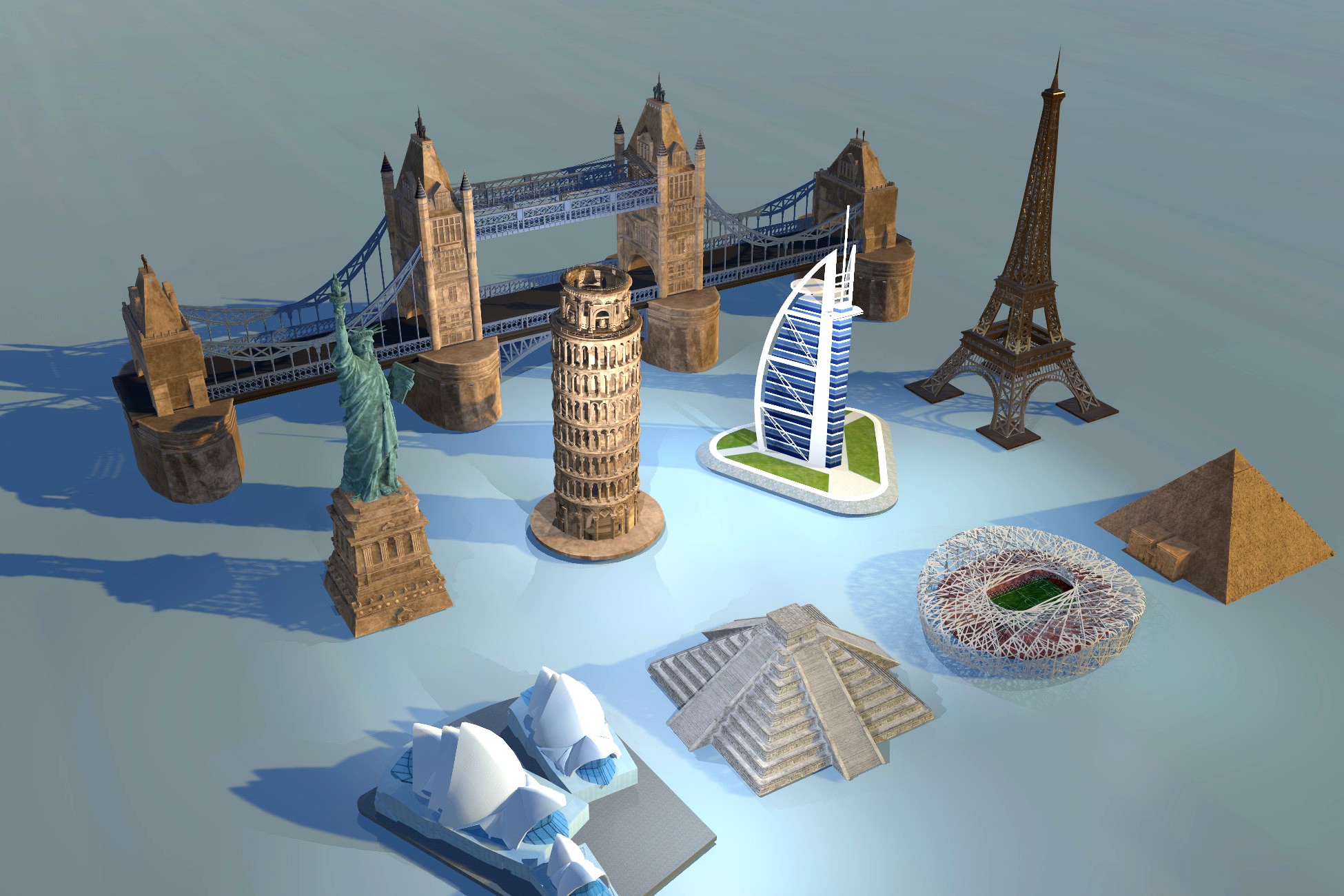 World Famous Buildings 3d model
