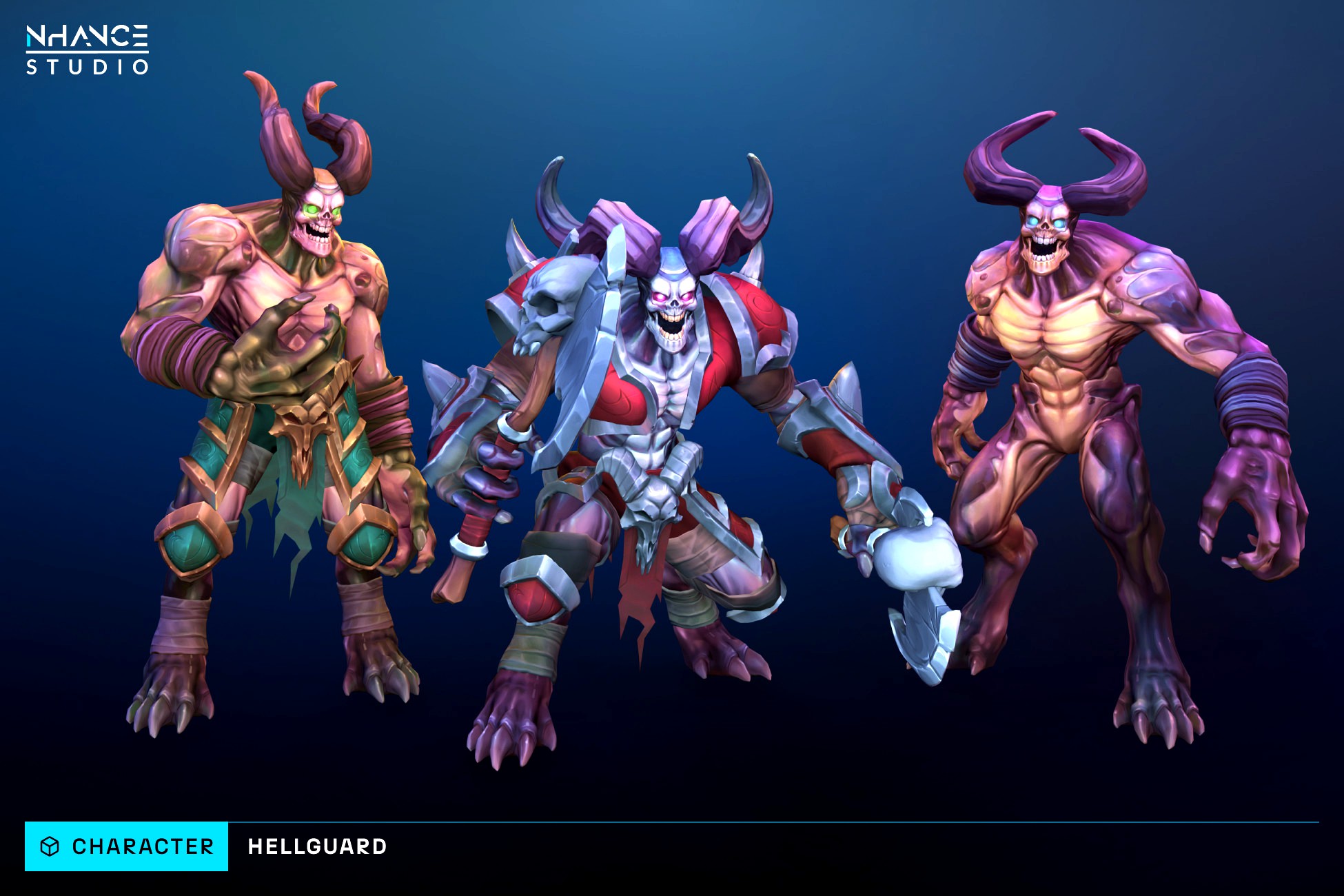 Stylized Fantasy Modular Hellguard Demon Hero 3d model