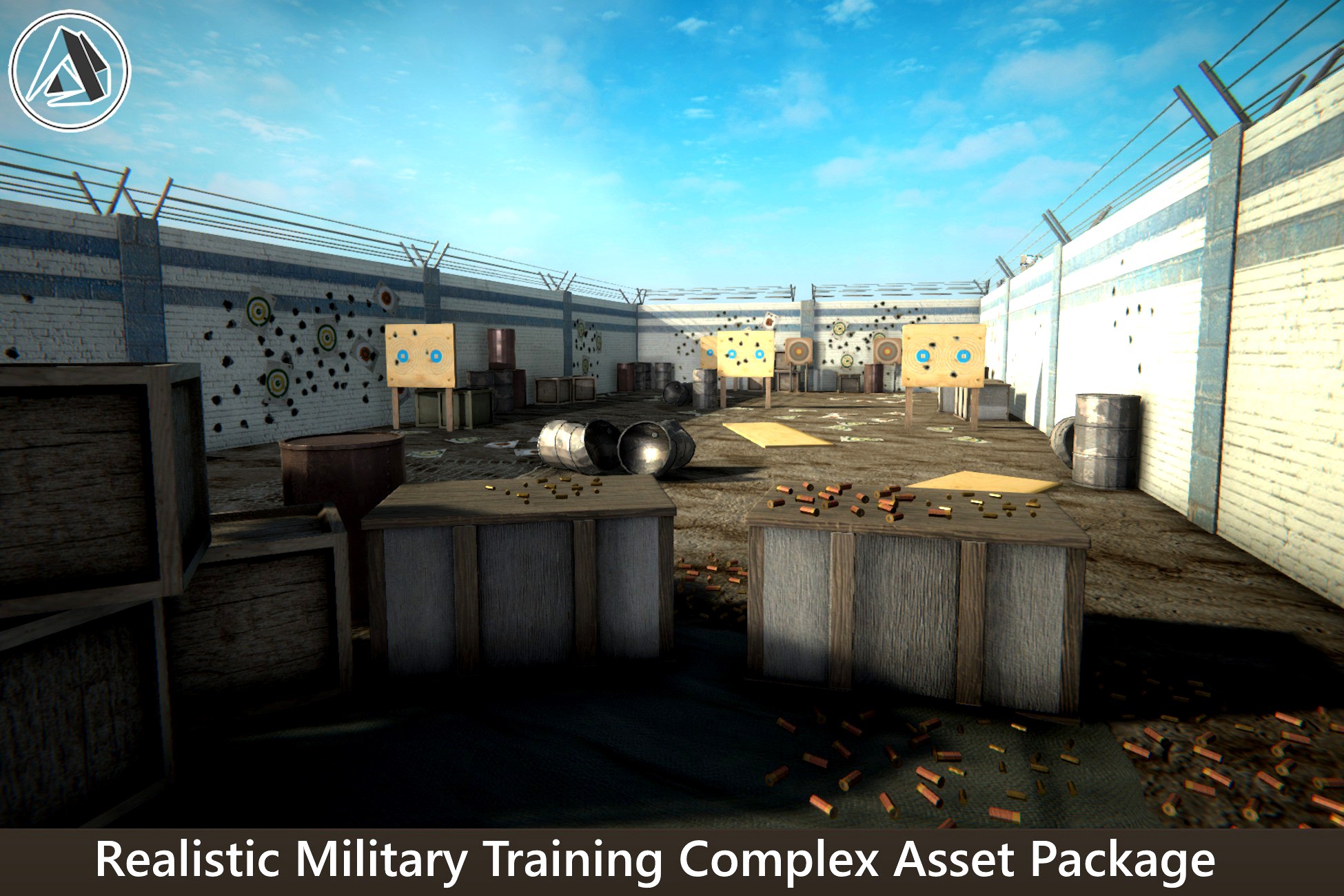 Realistic Modern Military Training Complex Asset Package 3d model
