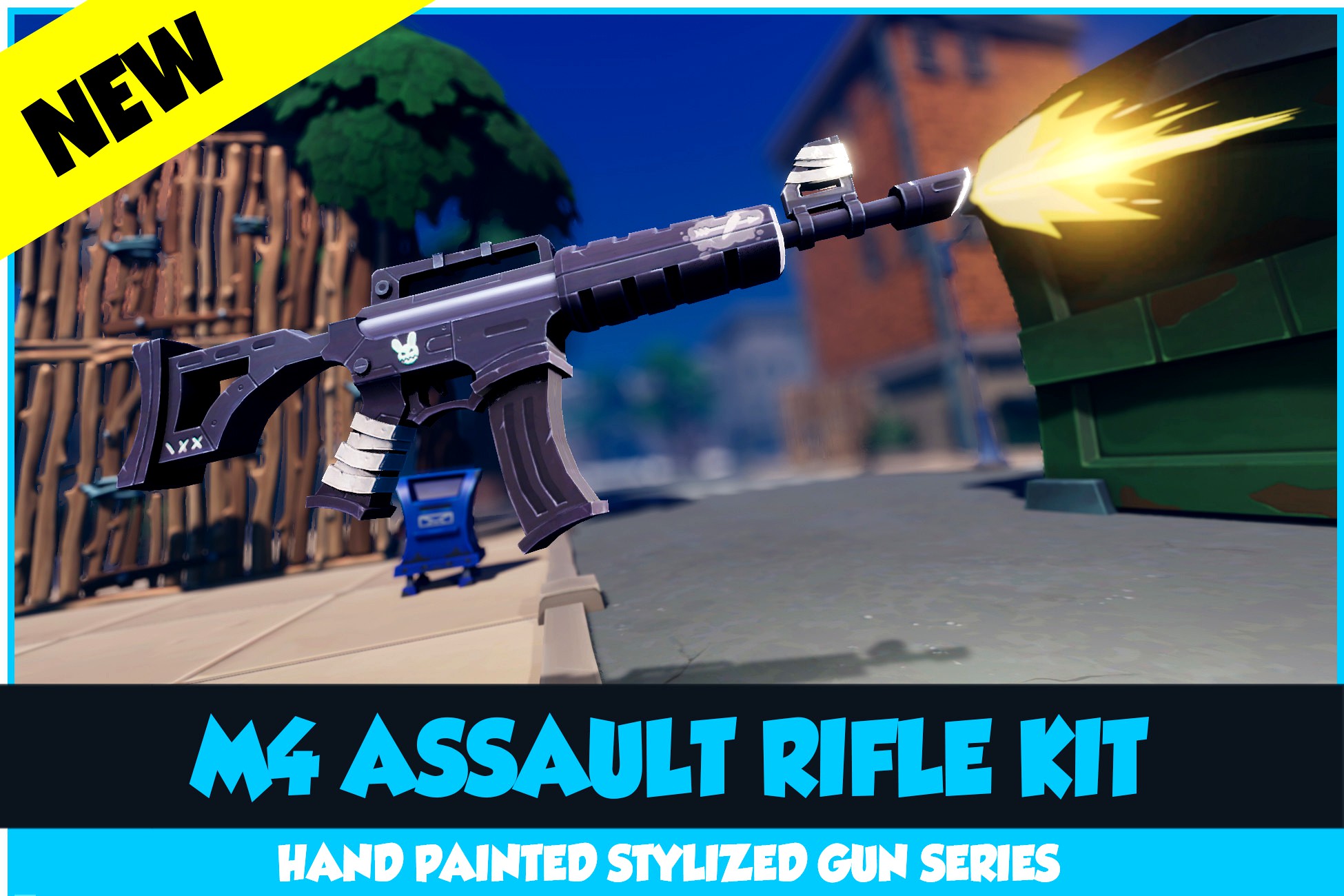 Stylized M4 Assault Rifle with Scope Complete Kit with Gunshot VFX and ...