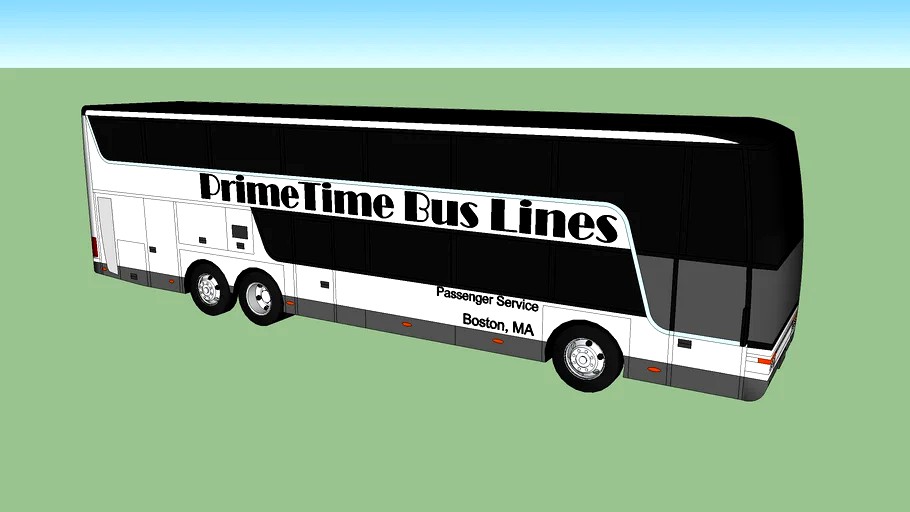 PrimeTime Bus Lines Van Hool Double Decker 3d model