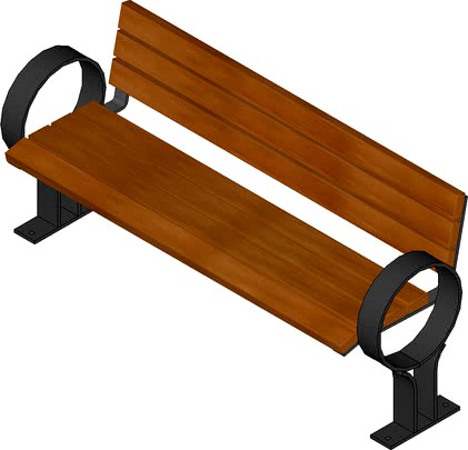 Bank, outdoor bench 3d model