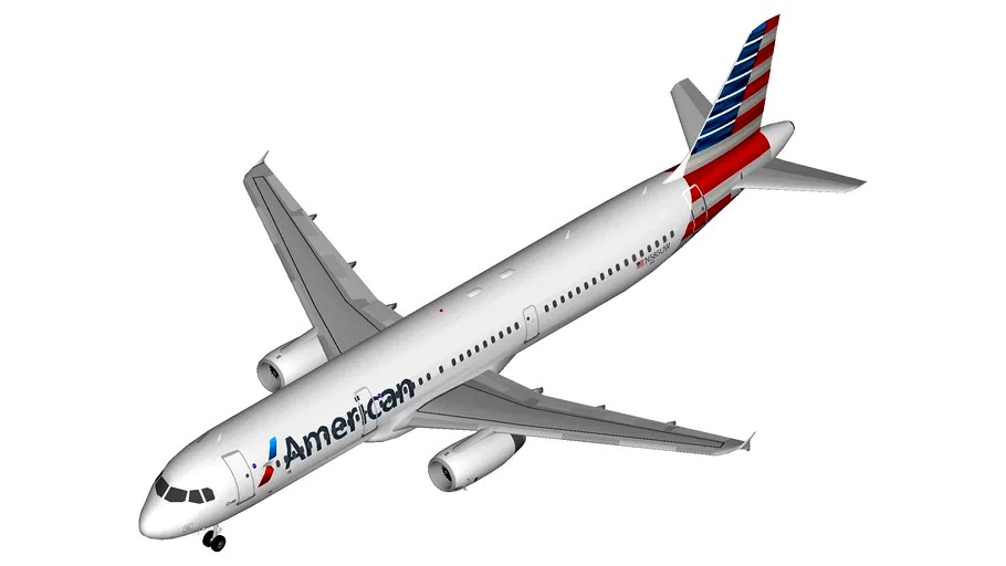 American Airlines Airbus A321 (IAE) (winglets) 3d model