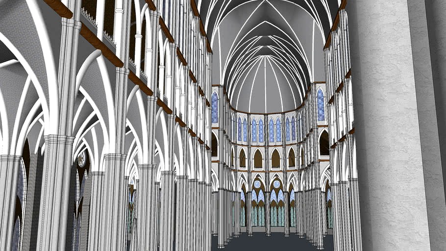 Neo-Gothic Cathedral 1 3d model