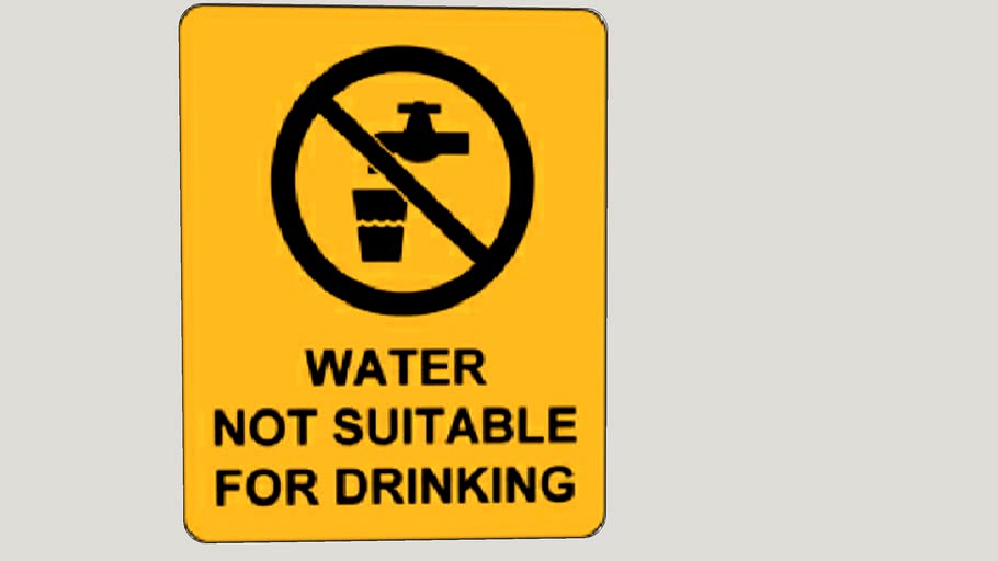 Greywater warning sign 3d model