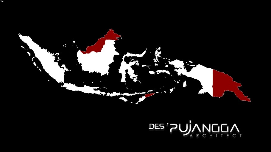 3D INDONESIA MAP, PETA INDONESIA model