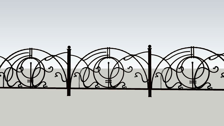 11.Curved Balcony railing 3d model