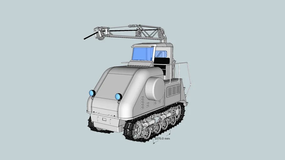 Soviet ET-5 ENIN VIESKh electric tractor 3d model