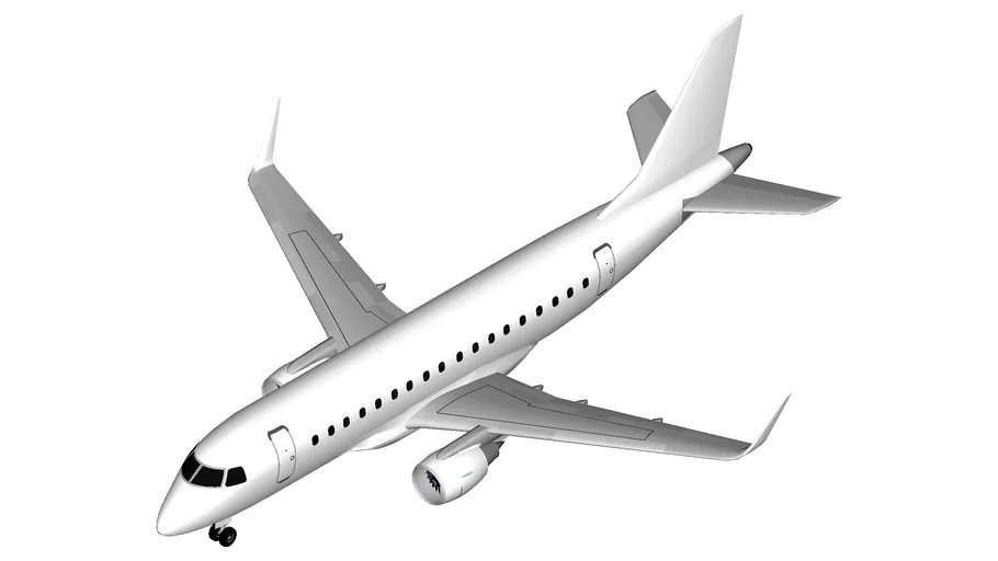 Embraer E170 blank template 3d model