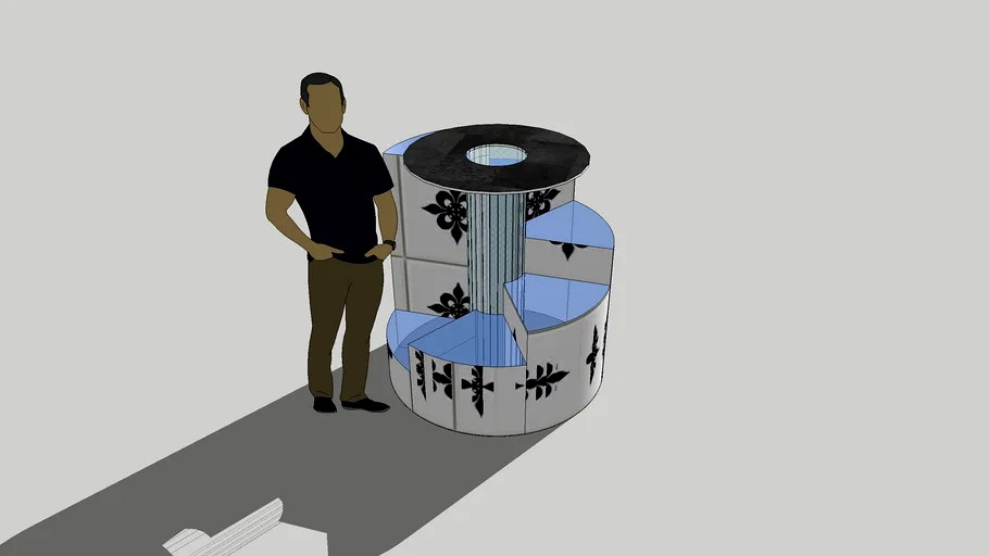 circular retail display gondola 3d model