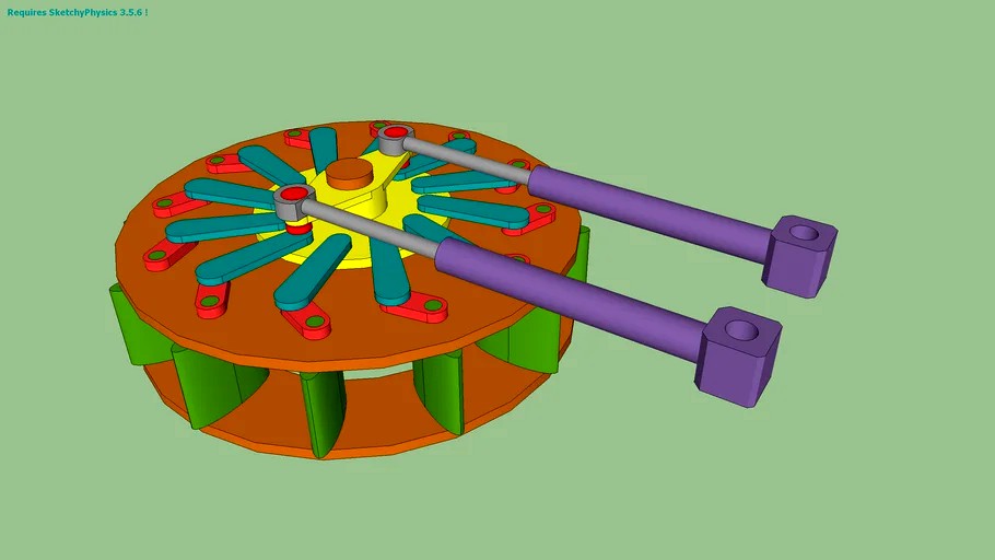 Guide Vane ( Wicket Gate ) Mechanism ( Francis & Kaplan Turbines ) 3d model