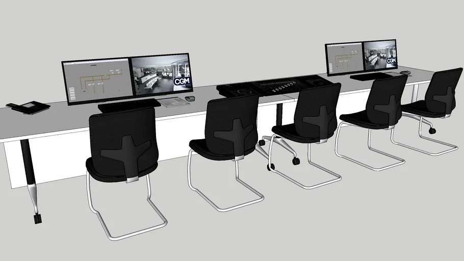 Double Control desk 3d model