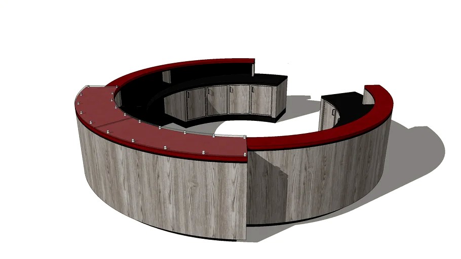 Large Circular Reception Desk 3d model