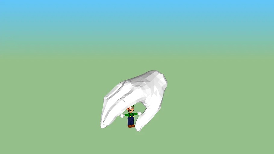 Master hand grabbing Luigi 3d model