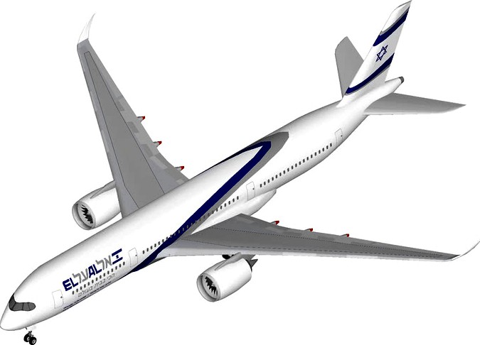 El Al Airbus A350-900XWB 3d model