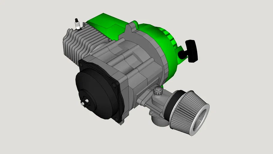 49cc 2 stroke engine 3d model