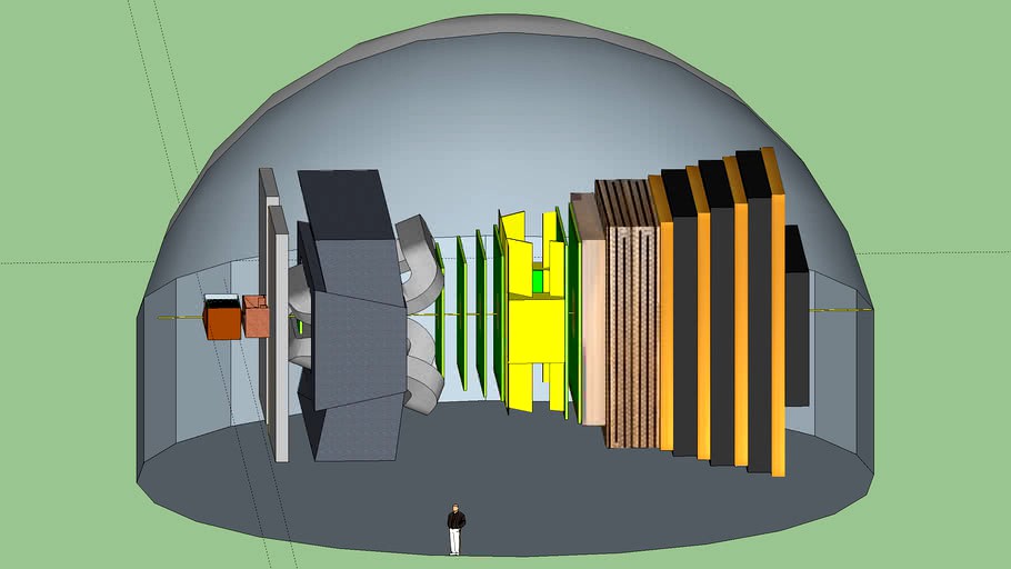 Experiment LHCB at LHC. CERN. 3d model