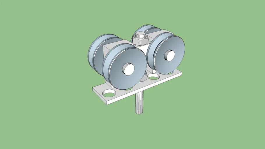 RUEDA DOBLE PARA RIEL 3d model