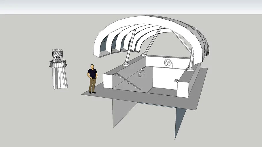 Fallout 3 Metro and Sign 3d model