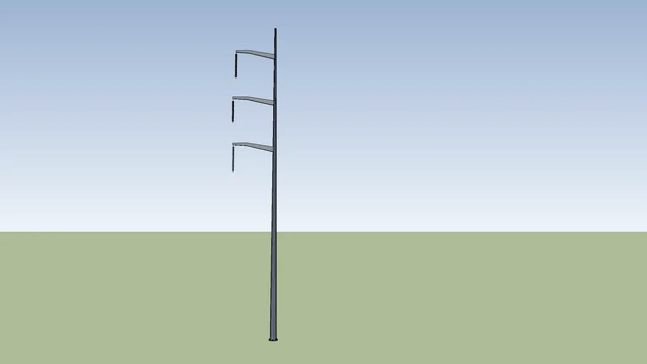 Houston Texas Utility Pole 3d model