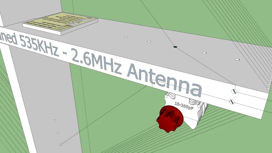 AM broadcast band resonant loop antenna 3d model