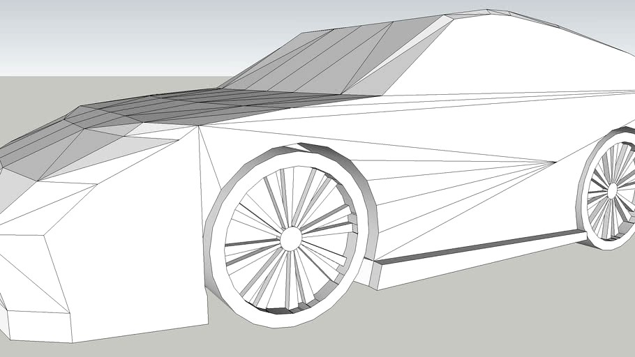 Sports Car Template (Rear engine, Rear wheel drive) 3d model