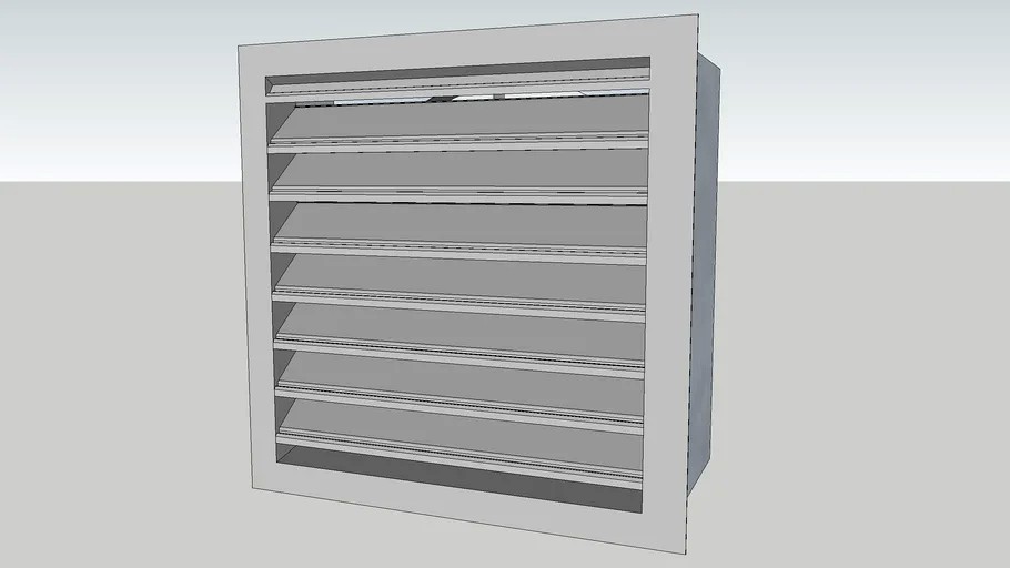 4 Foot Louvered Fan 3d model