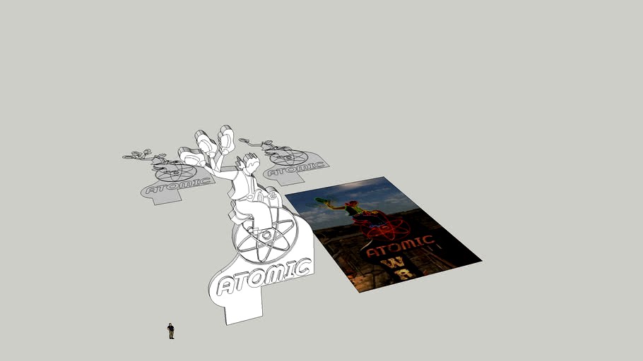 Atomic Wrangler Sign 3d model