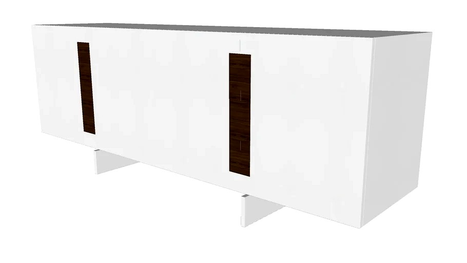 Brixton Sideboard in Glossy White by Modloft 3d model