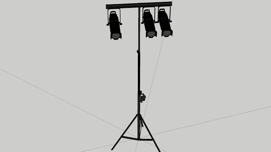 ETC Smart Bar Lighting Stand with Source 4 Profiles 3d model