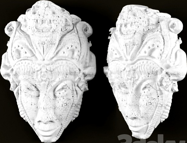 Mask. Head. Bas-relief. 3d model