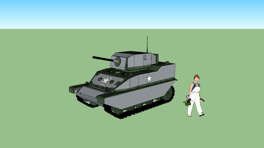 M5 stuart mk2 3d model