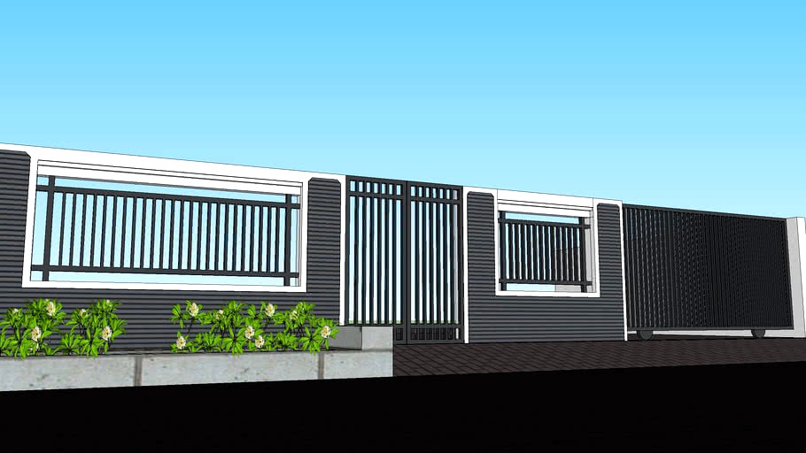 pagar minimalis 3d model