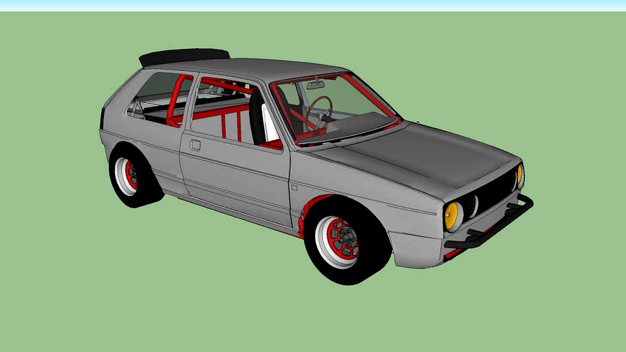 VW Gti Stock Car 3d model