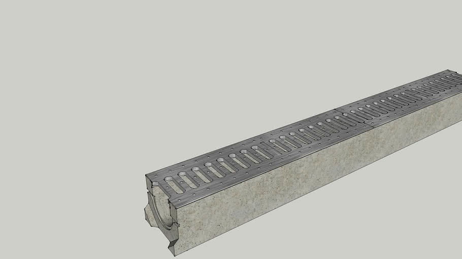 Concrete drainage channel 3d model
