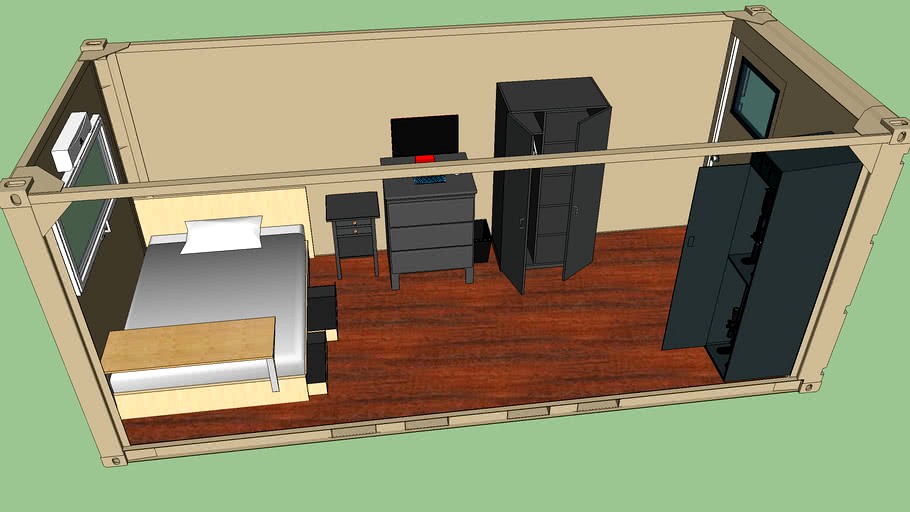 20 foot reefer military container 3d model