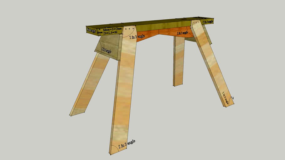 Saw Stool with Angles 3d model
