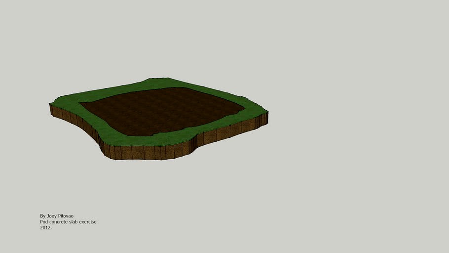 Pod concrete slab construction 3d model