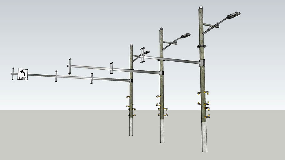 Concrete Steel mast arms 3d model
