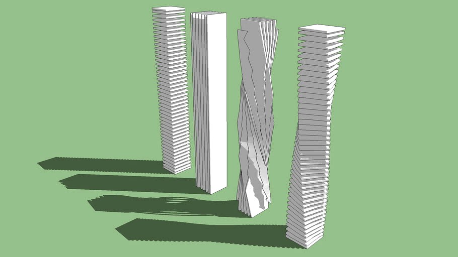 Parametric Columns Square 3d model