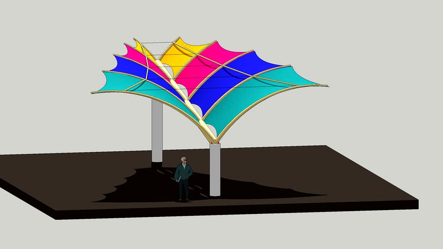 butterfly as tensioned structure 3d model