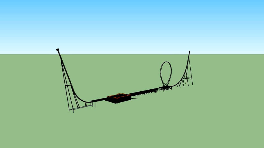schwarzkopf shuttle loop coaster fly wheel launch system 3d model